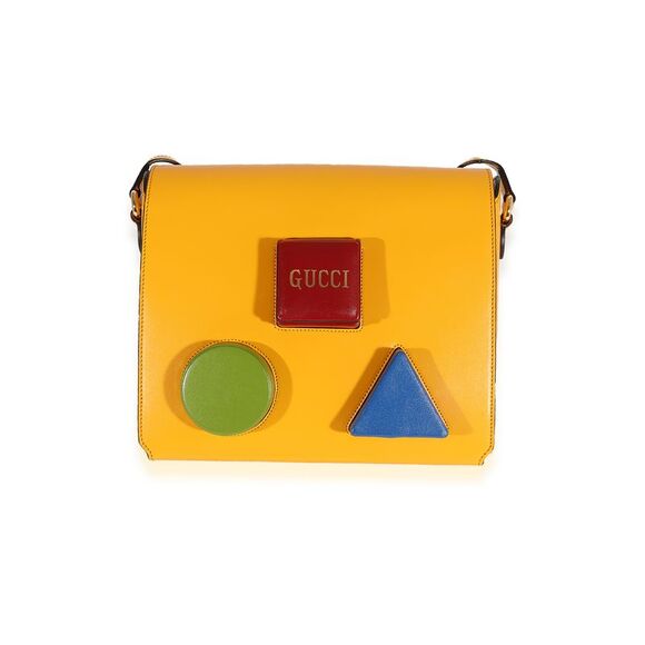 Gucci | Bags | Gucci Yellow Multicolor Leather Board Messenger Bag ...